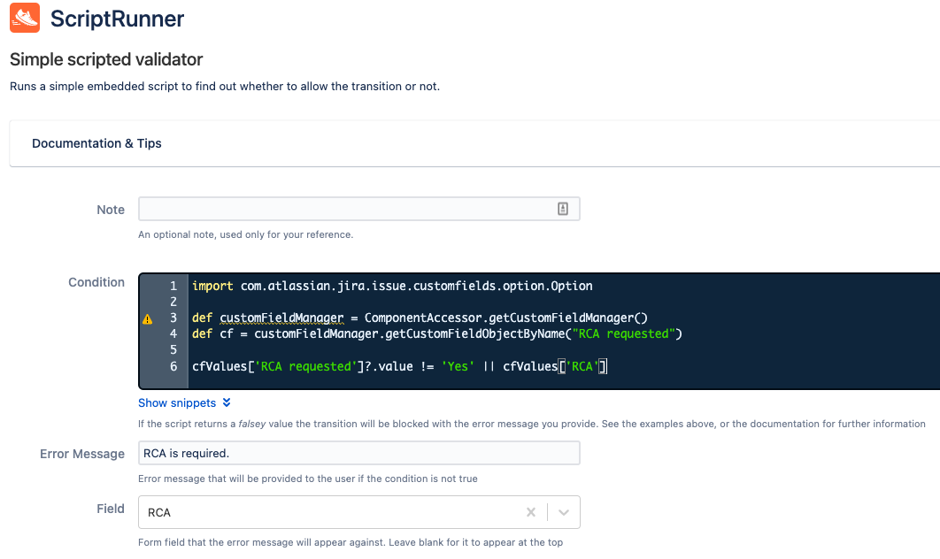 Solved: URL field workflow validator based on checkbox
