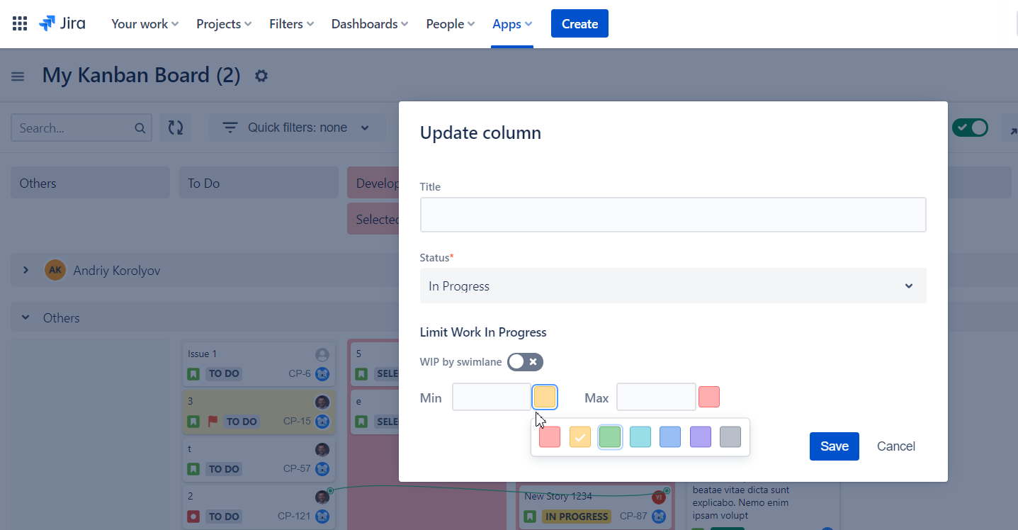 Solved: Setting a WIP limit colour