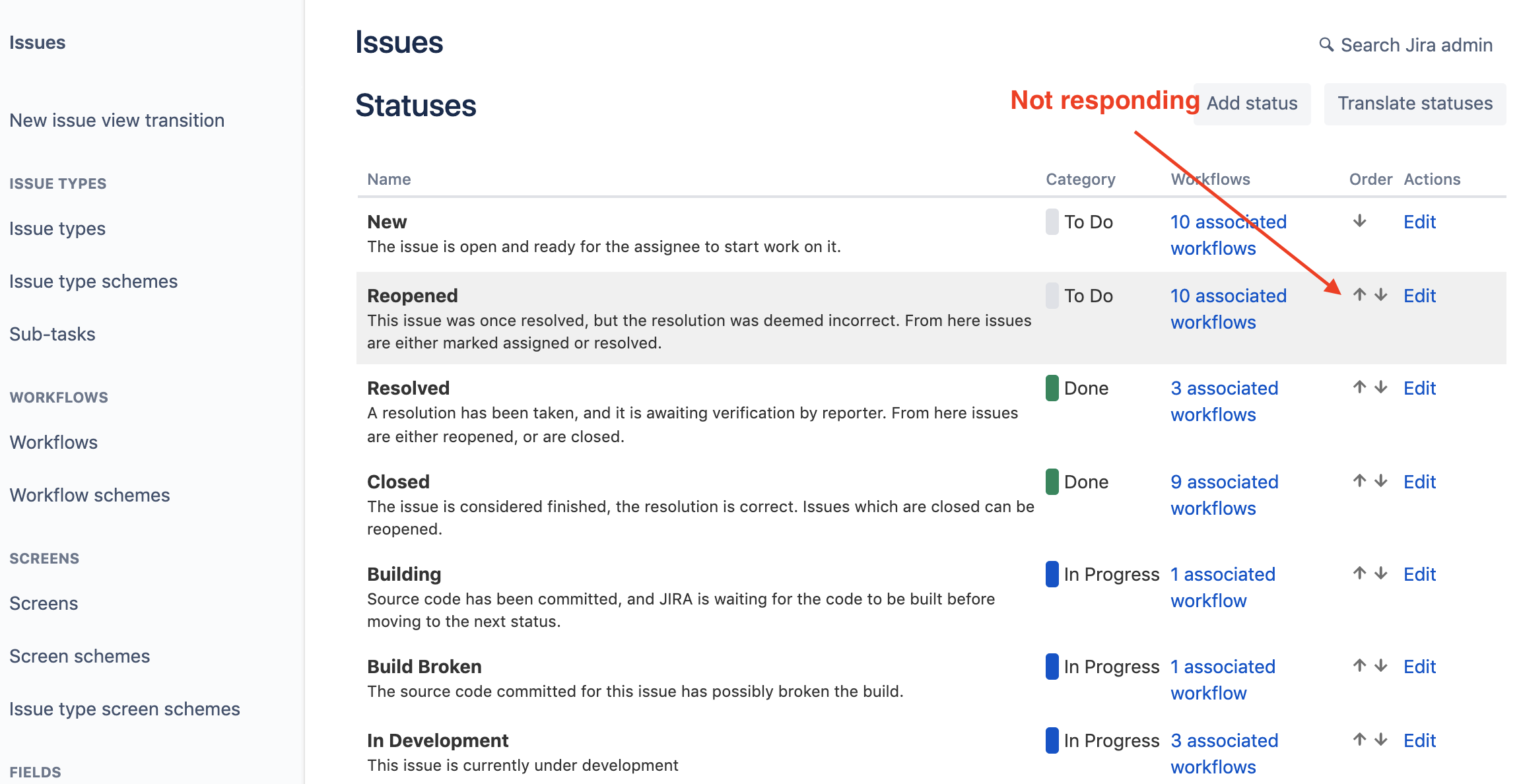 JIRA: Sorting the 'order' of issue status not work...