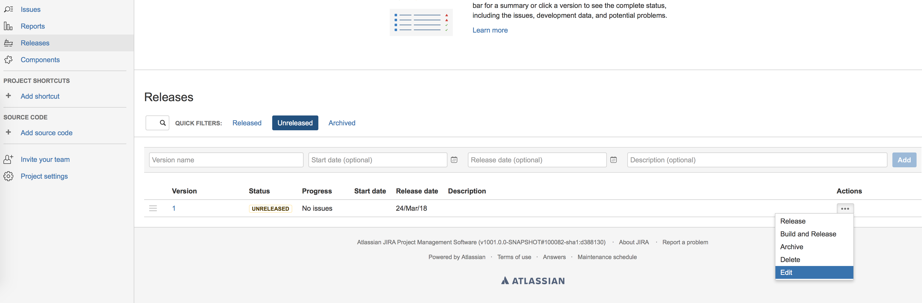 Can you change the release date of the version?