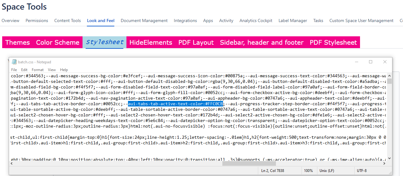 How do I change the color of an active tab's text?