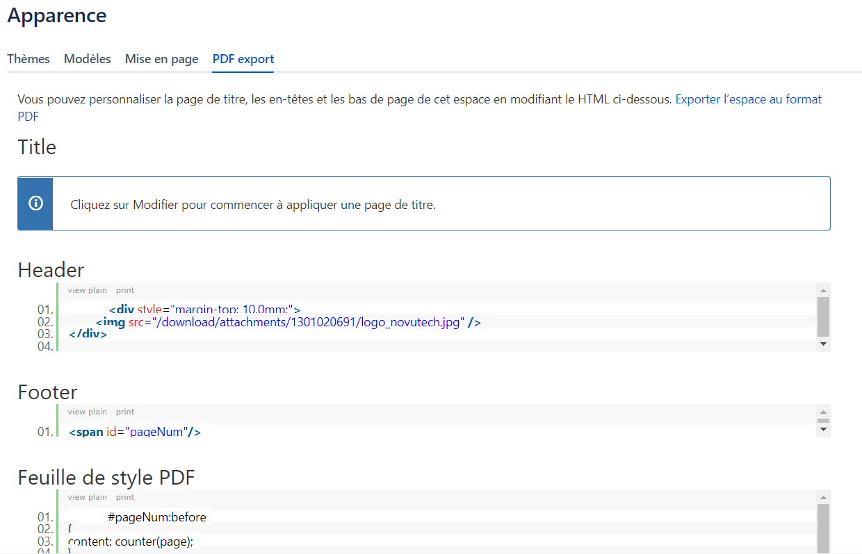 Modifiy Header Footer Confluence Page 