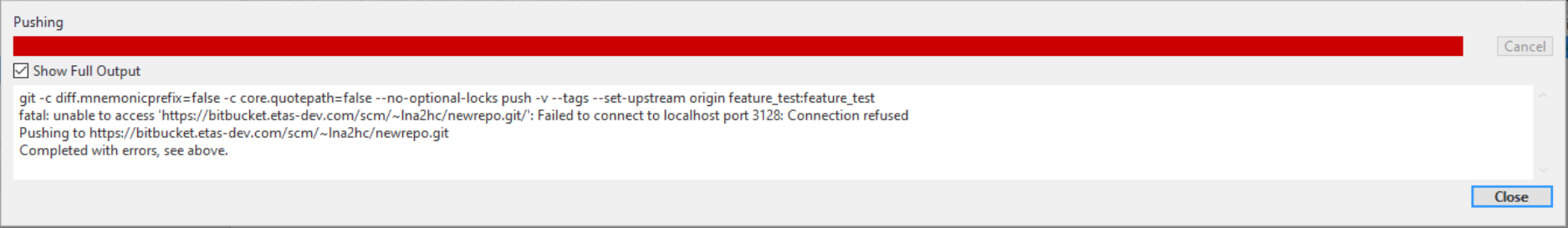 Failed to connect to localhost port 3128