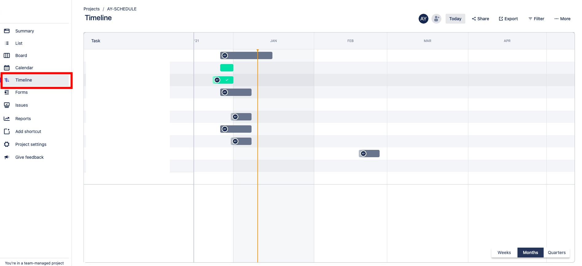 Timeline view is missing
