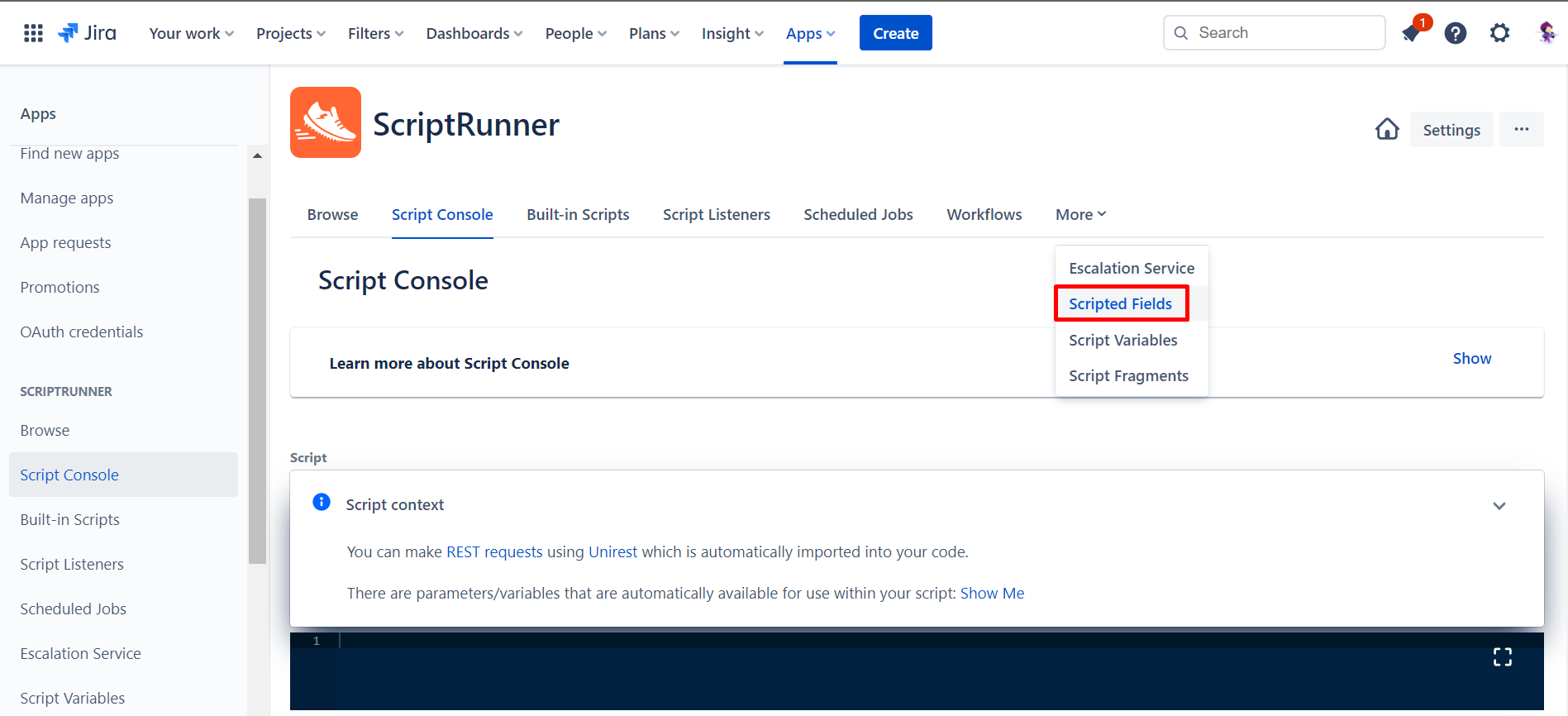 Solved: Is Script Runner for Cloud doesn't have Scripted F...