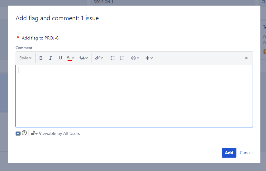 Solved: Edit screen when flagging an issue
