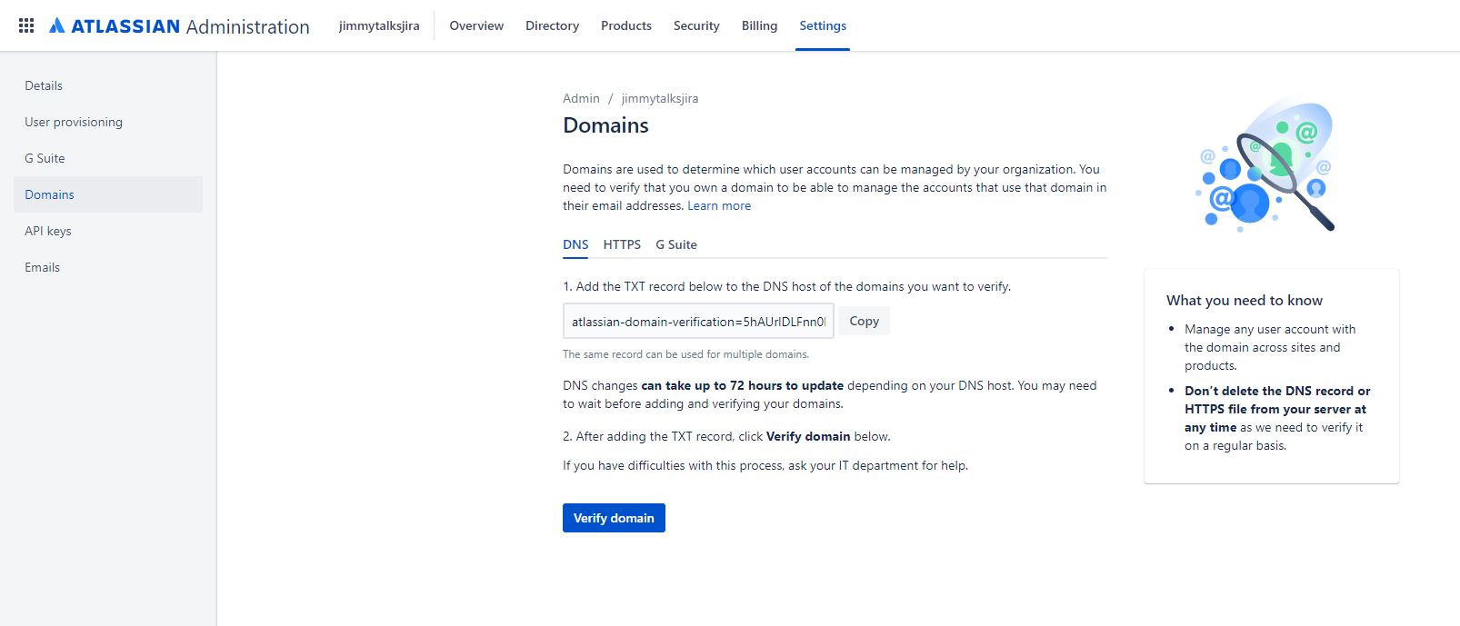 How To: Atlassian Access - Verify a Domain to Manage Accounts