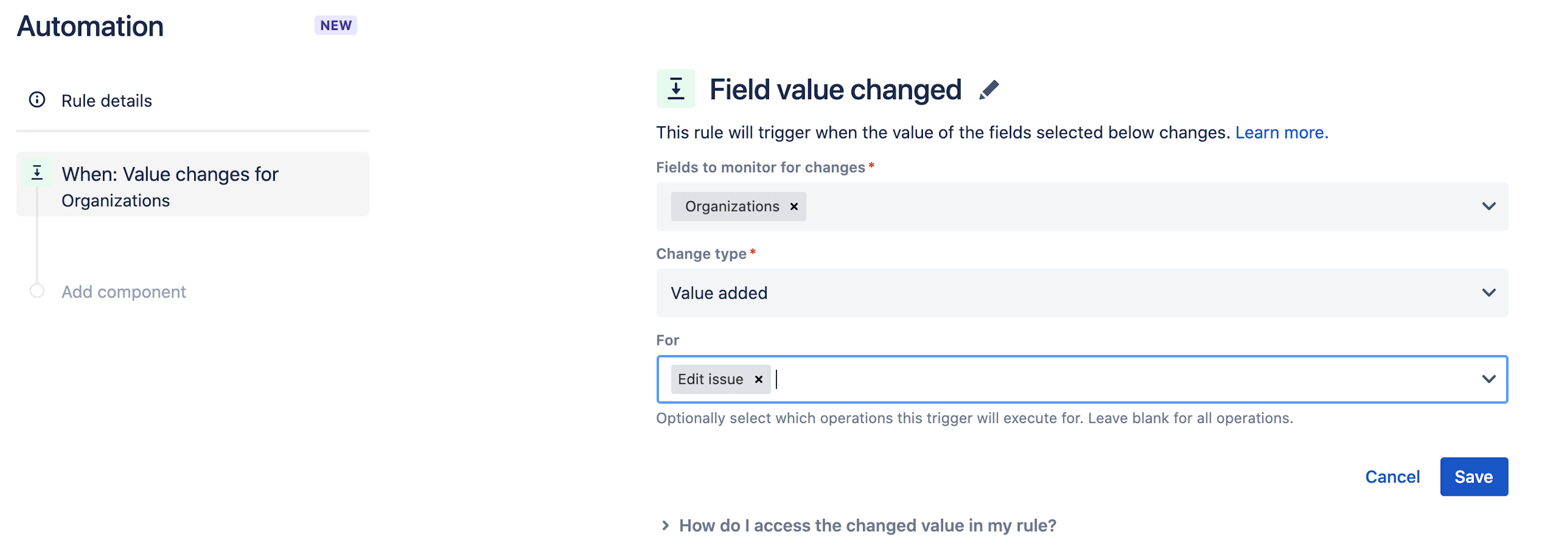 “Field Value Changed” trigger enhanced to support ...