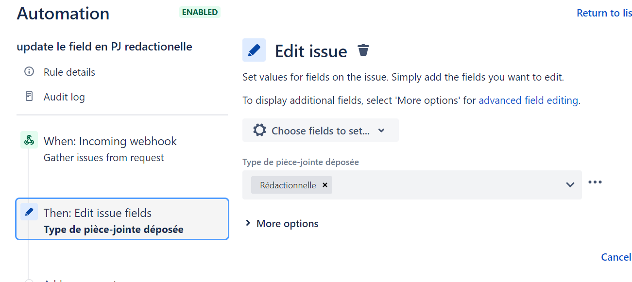 Update a checkbox through Automation for Jira