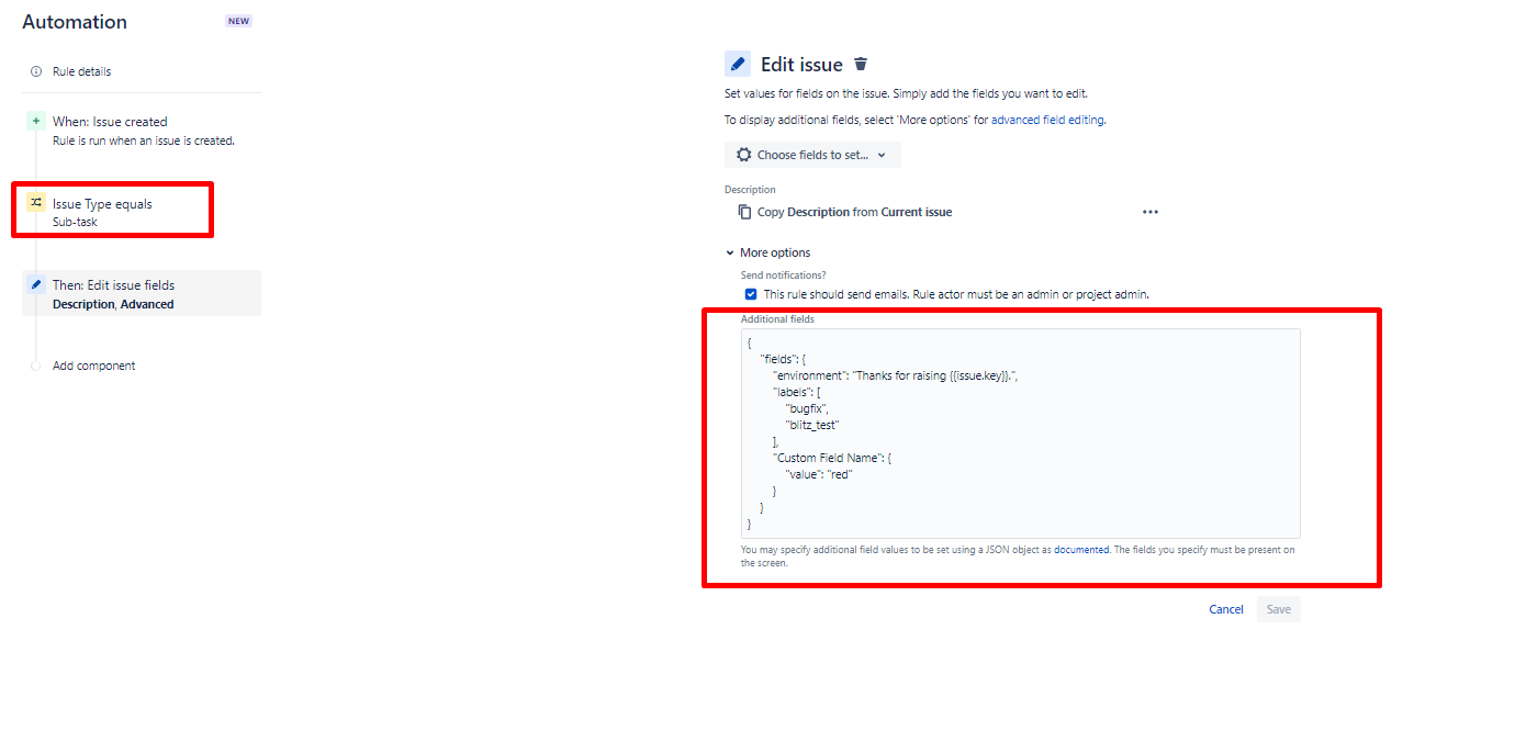Rule for Adding Description