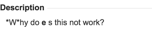Possibility to markup single character inside word...