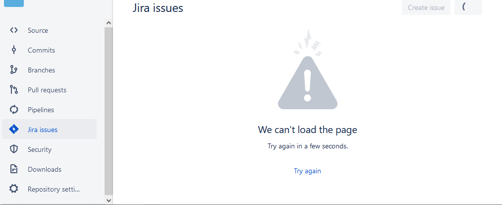 Solved: error displaying jira issue tab in repository