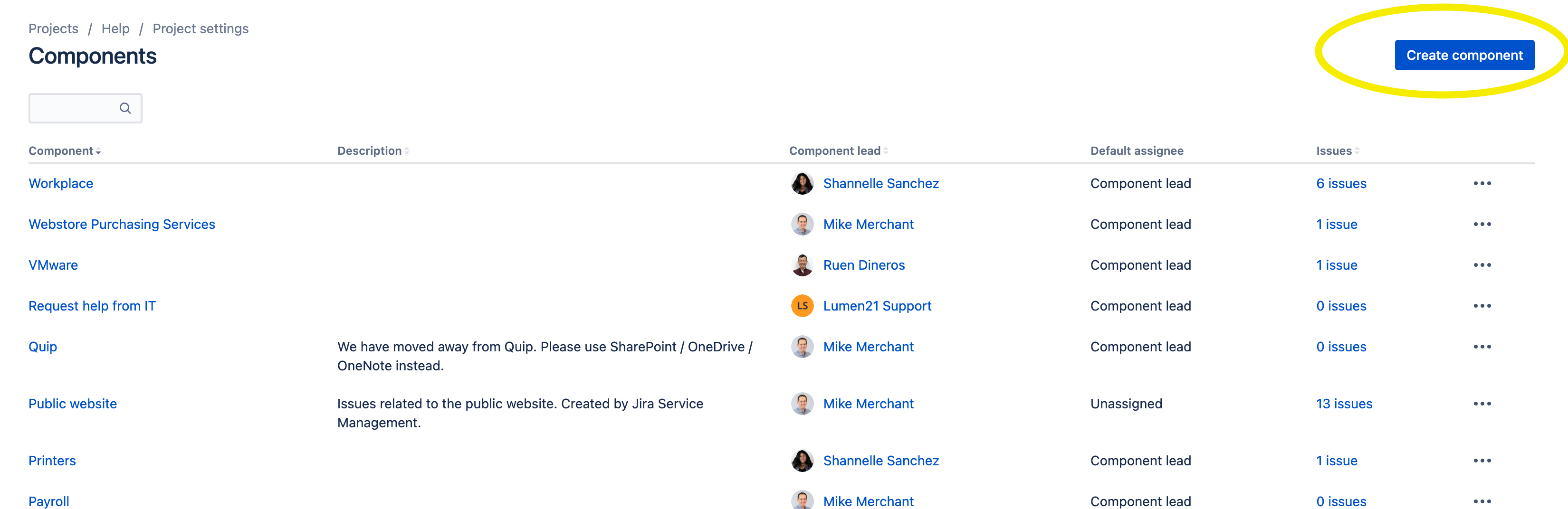 How to designate assignees for multiple areas