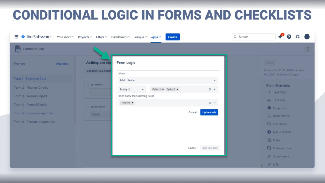 Forms vs Checklists - Atlassian Community