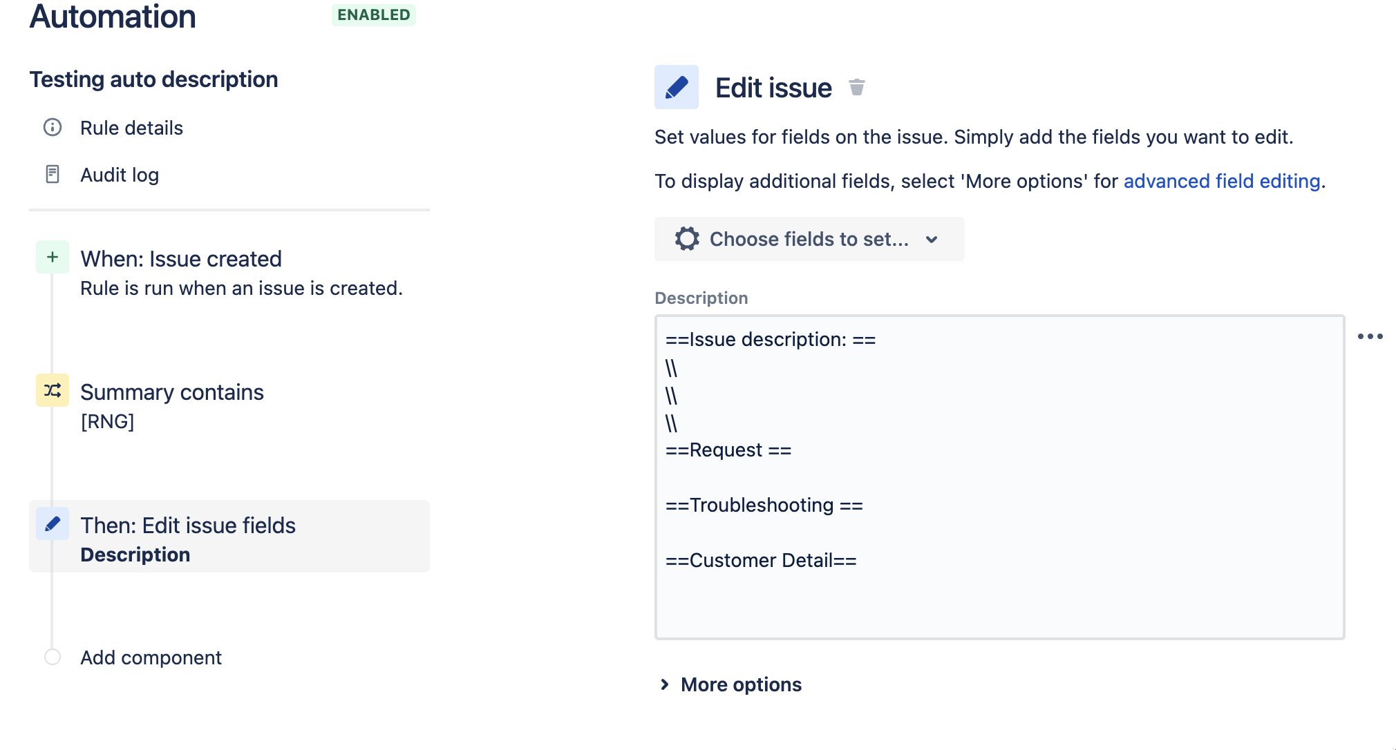 Solved: Jira automate description rule line break