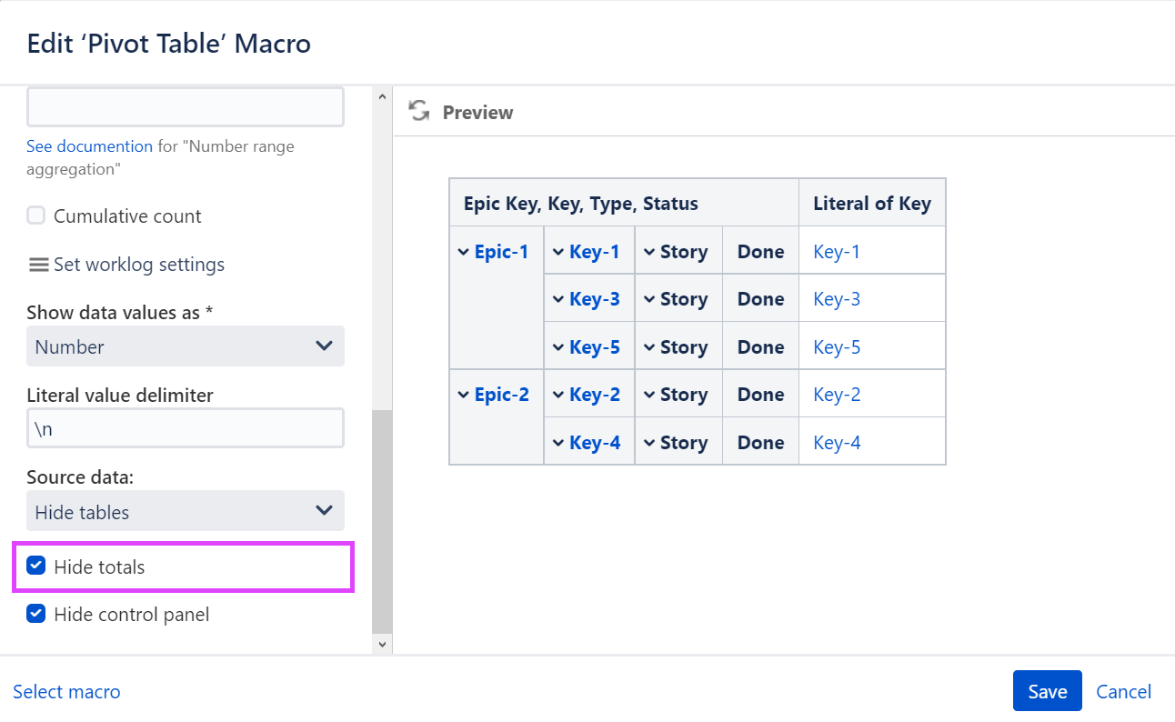 JIRA query within a table filter