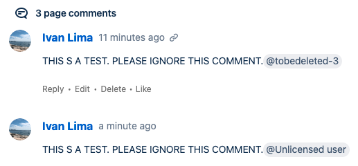 Add a comment and mention users using Confluence A...