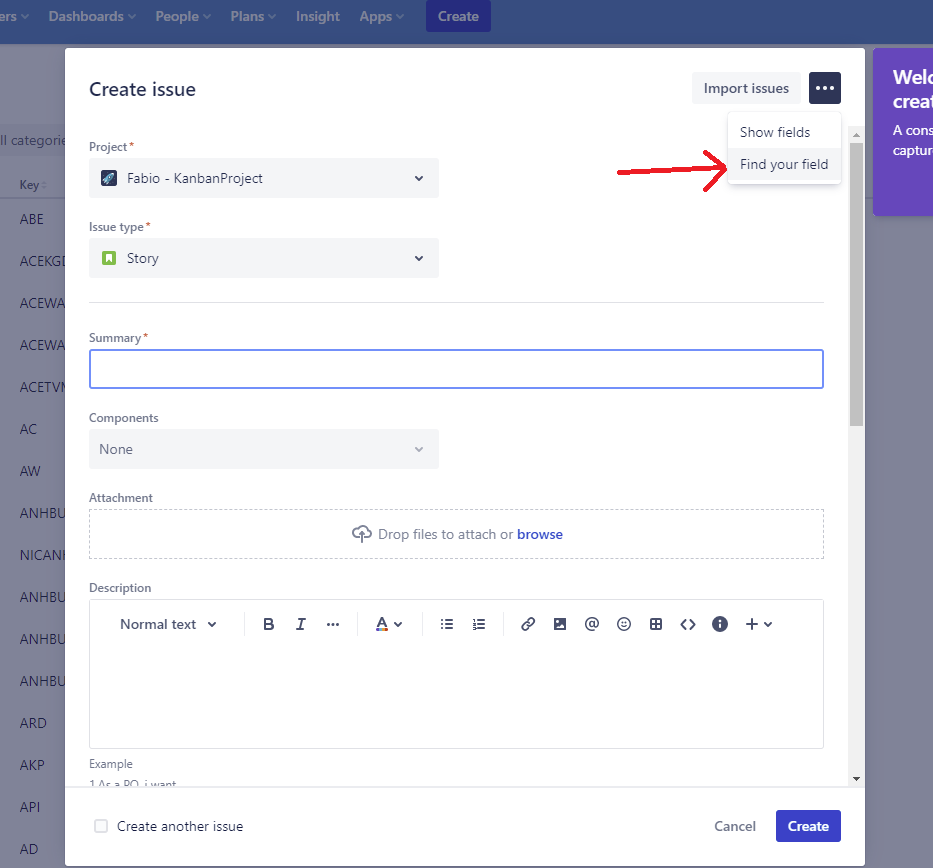 Solved: Custom field is not showing on "Create" screen