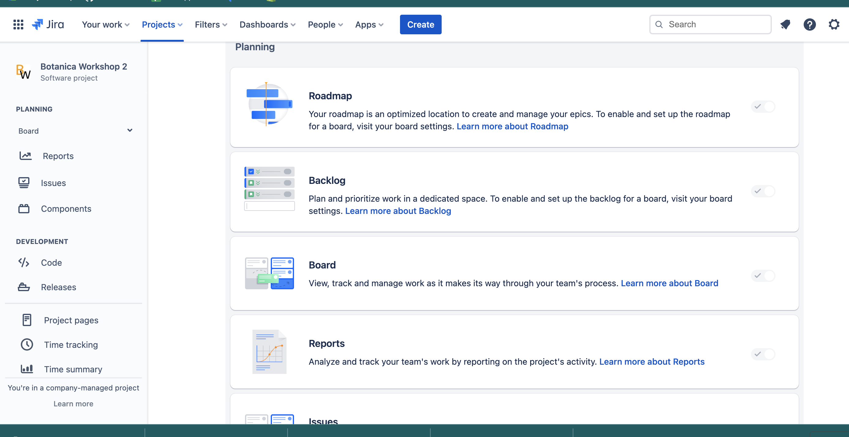Solved: Cannot see Roadmap, Backlog or Board