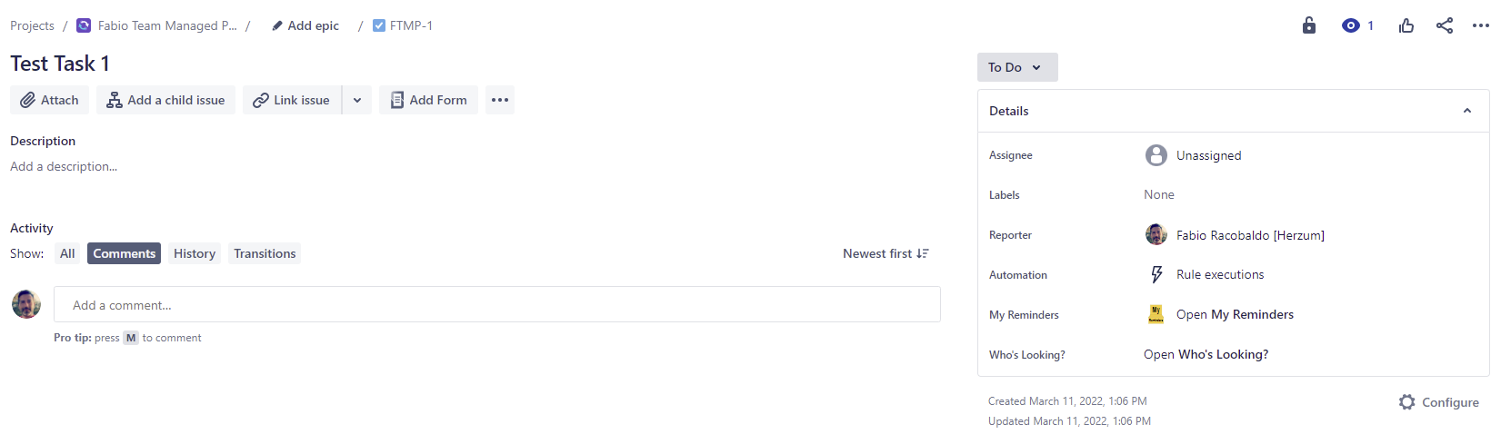 Development Field in Jira Cloud