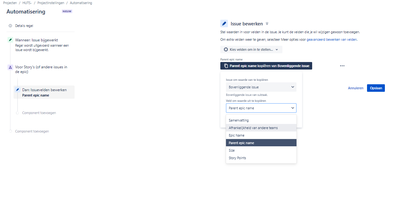 How to display epic link in subtask?