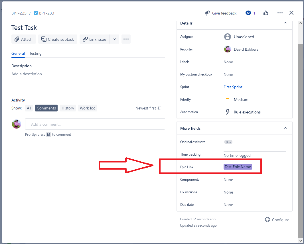 Solved: Can't link a "task" issue to an epic - team manage...