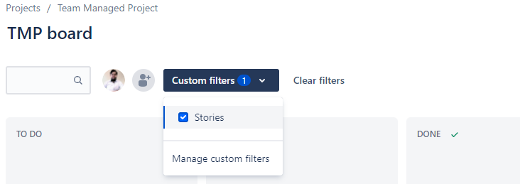 Quick filters Quick filters