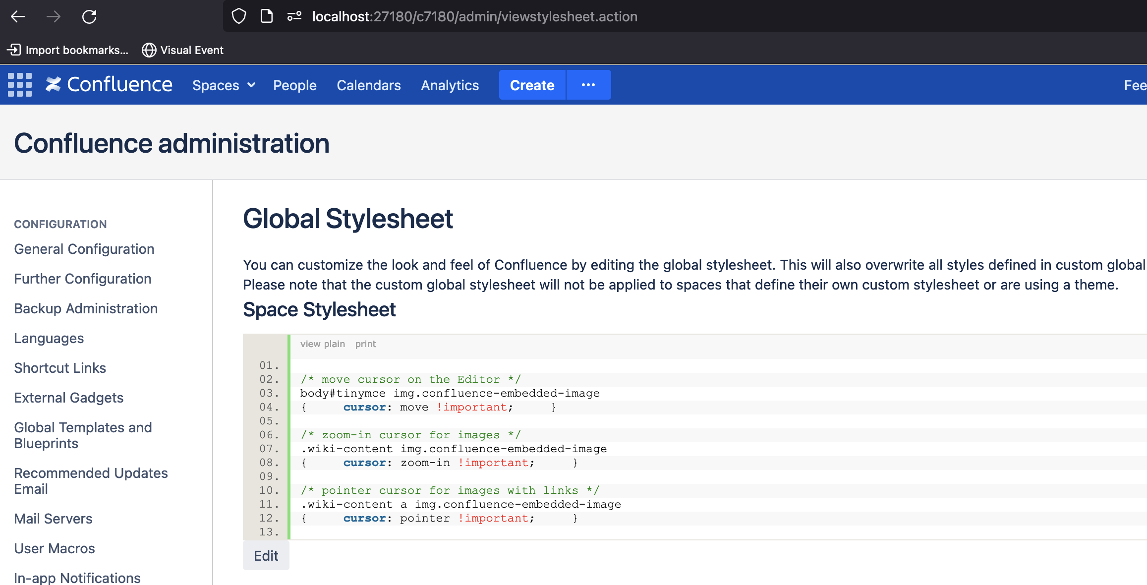 Pointer changes when hovering over an image
