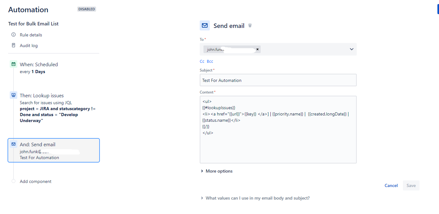 Jira Automation - Sending only one email and not p...