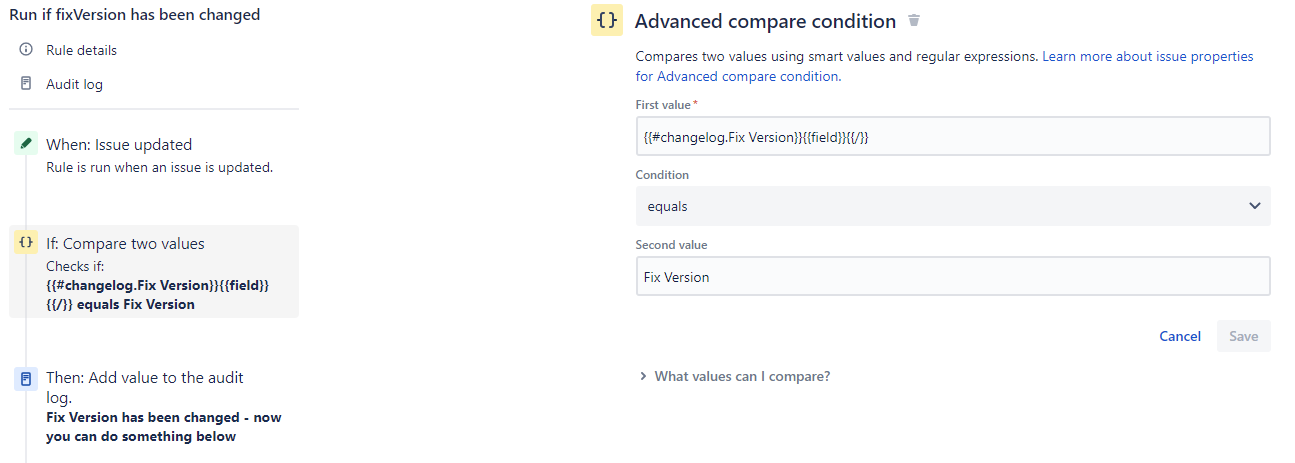 Solved: ScriptRunner Listener condition for specific field...