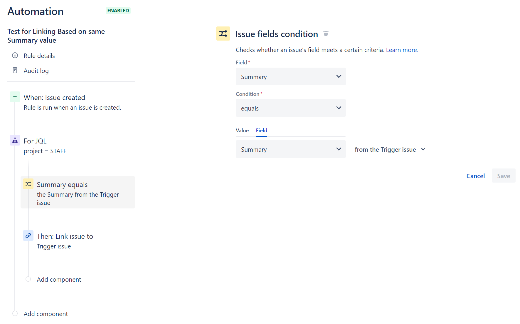 Solved: Automatically linking issues