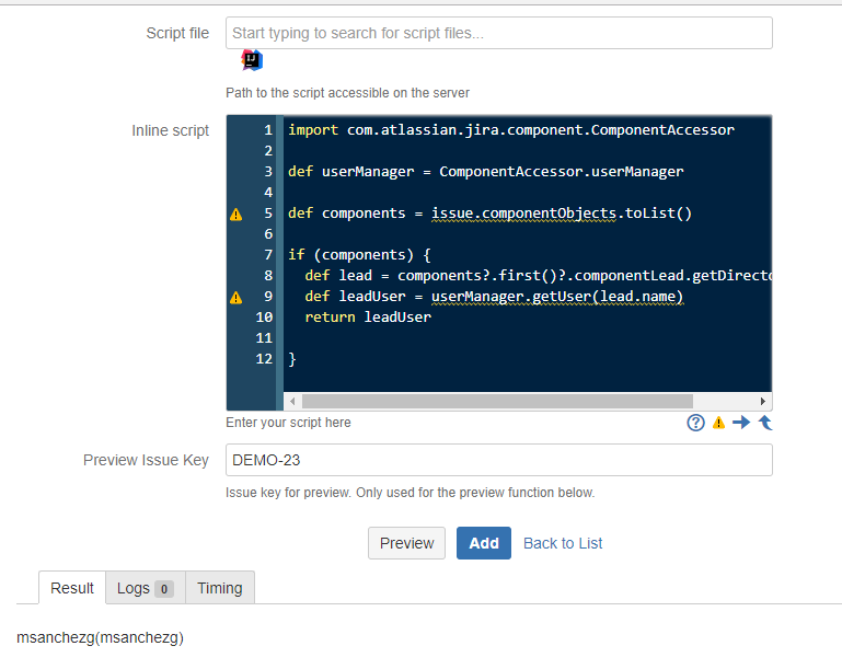 Solved: Script field - Show component lead
