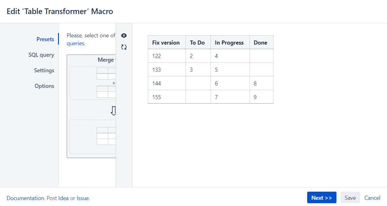 Solved: In confluence - how to combine four tables Solved: In confluence - how to combine four tables