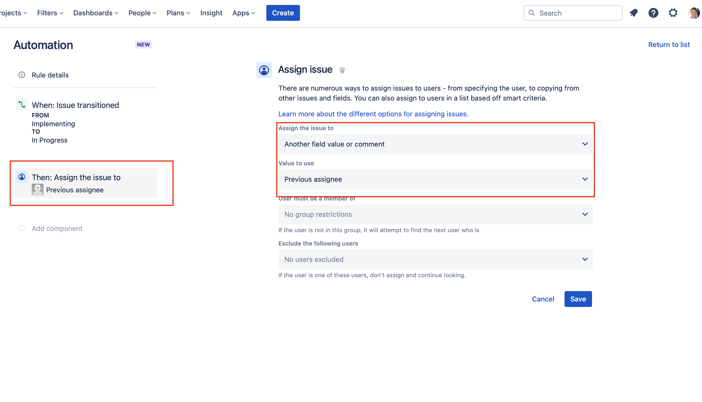 Solved Jira Automation Assign An Issue To Previous Assi