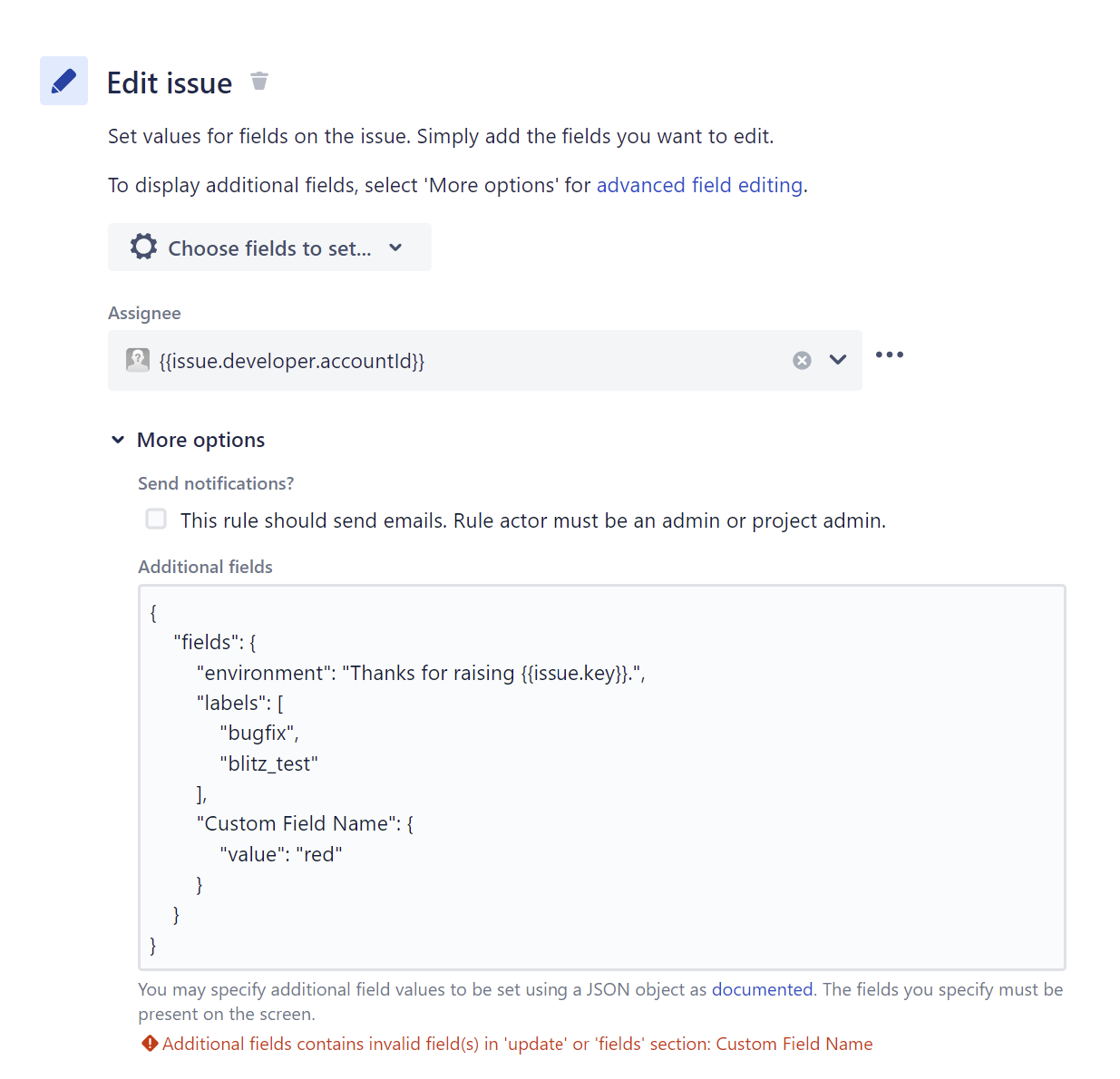 Automation For Editing Issue Fields When An Issue
