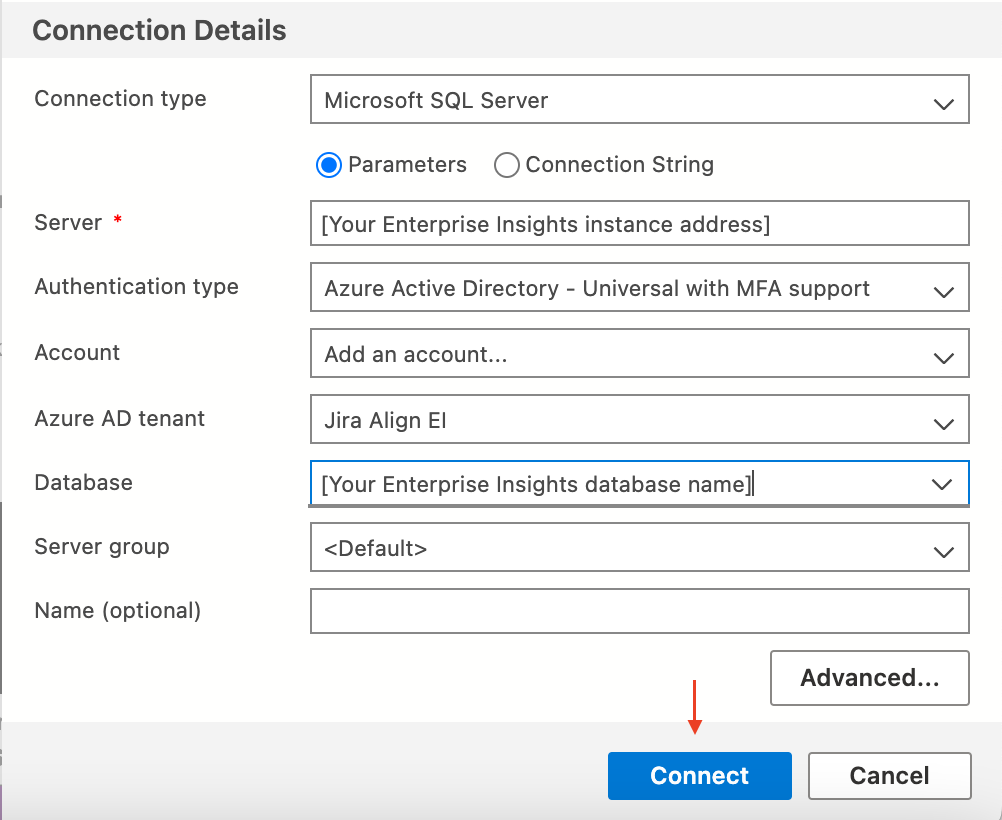 Connecting to Jira Align Enterprise Insights with Azure Active Directory Authentication