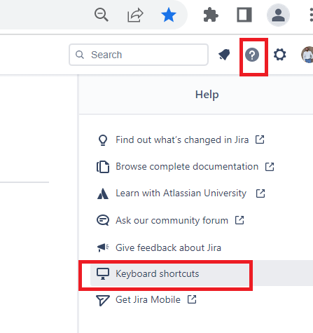How can I set keyboard shortcut for jira