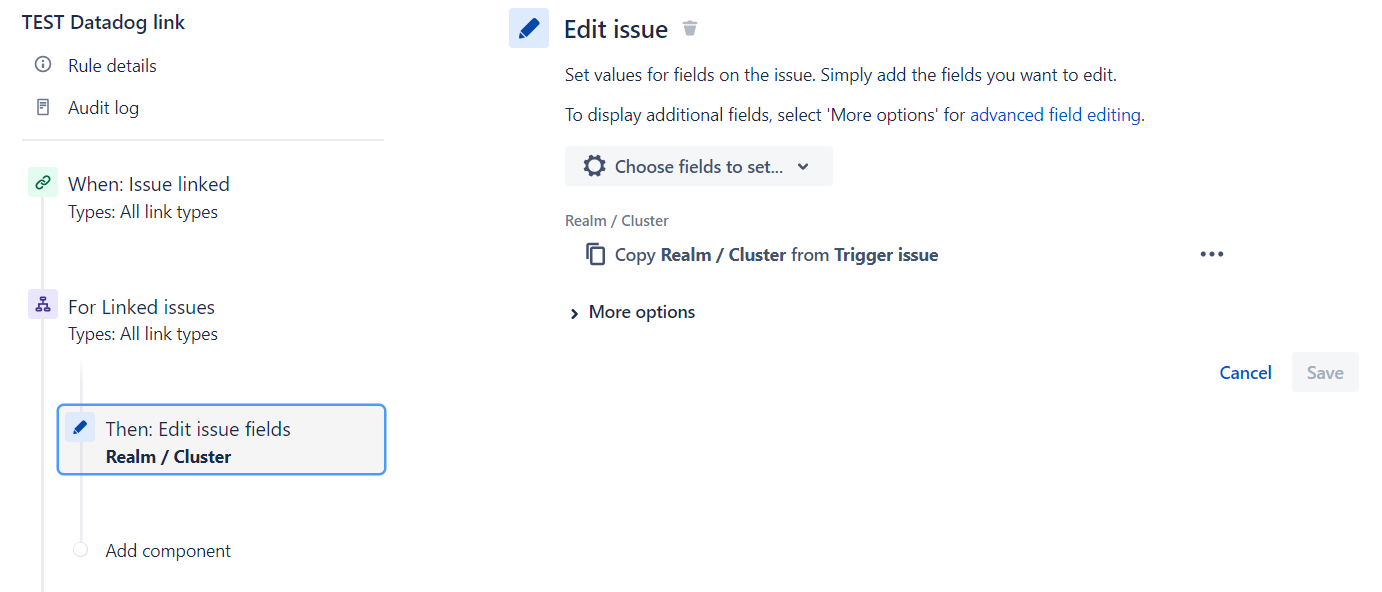Solved: Update custom field when ticket is linked
