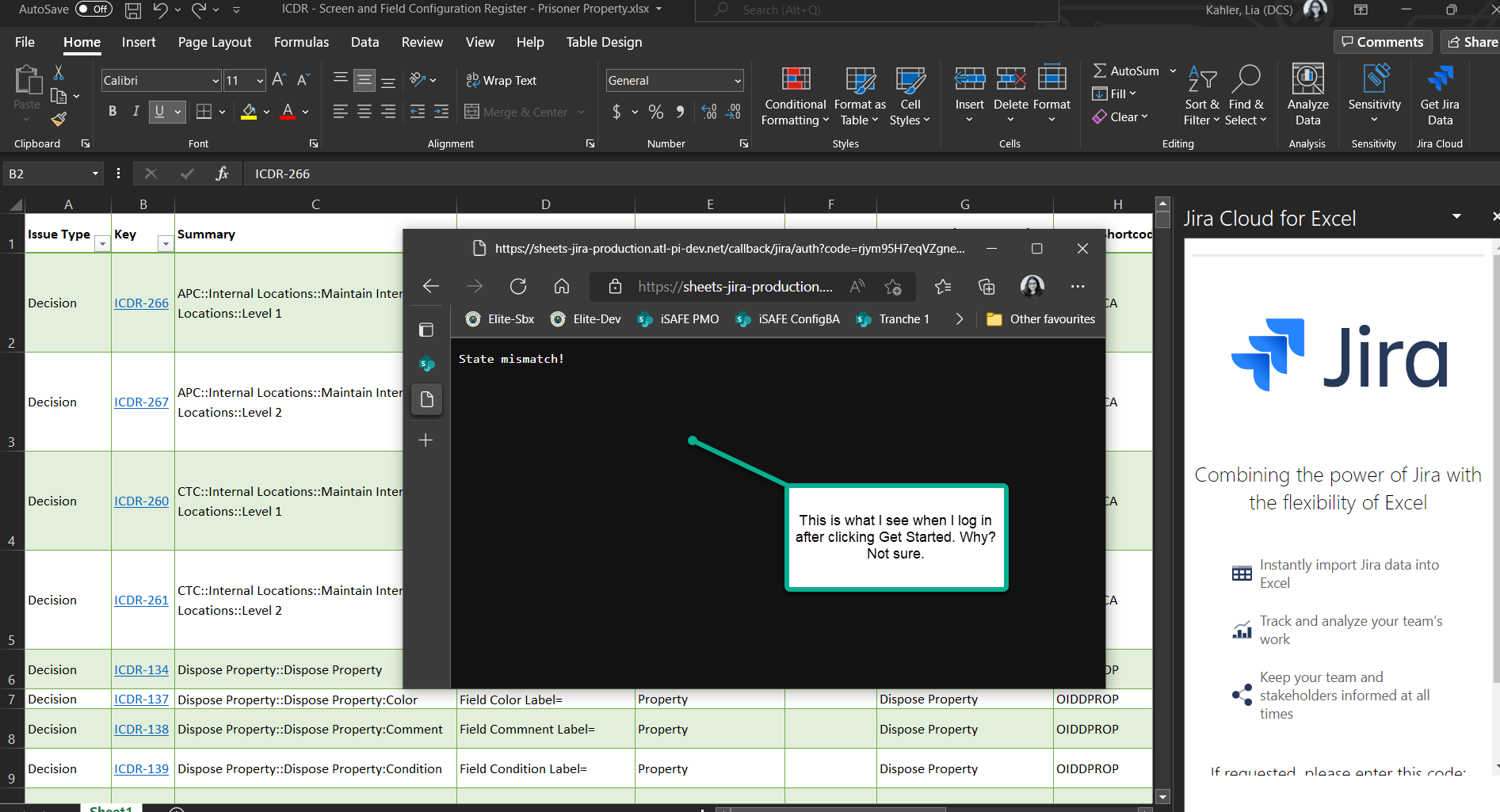 Problem with Jira Cloud for excel