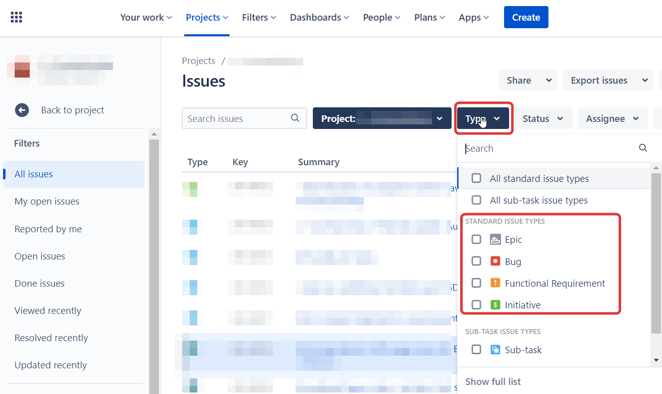 Solved How To Configure The Issue Type Dropdown When Sear