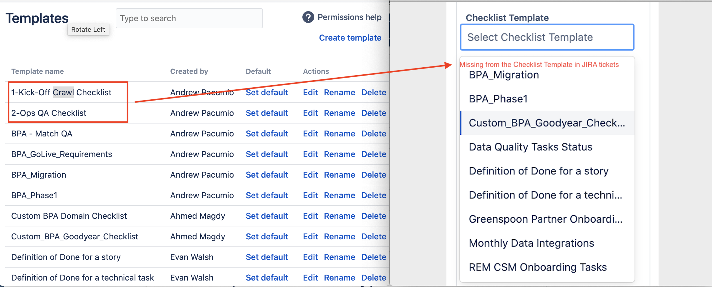 Checklist not showing up in Checklist Template Dro...