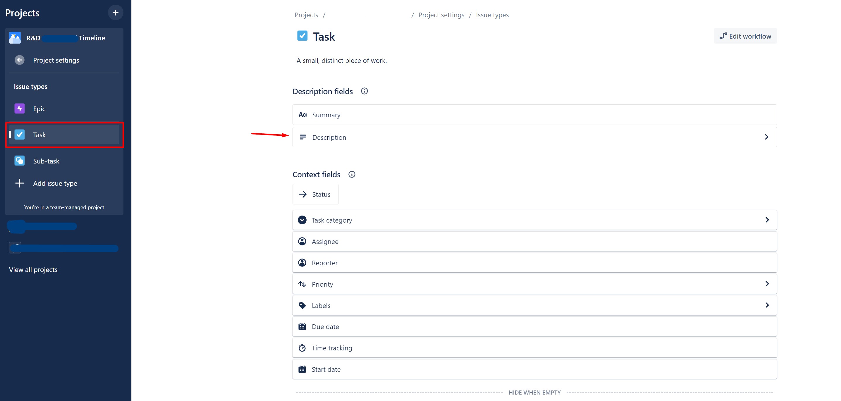 Pre-set text on Task Description is not shown when...