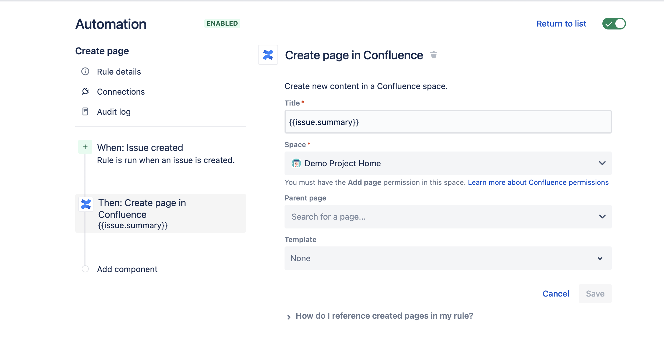 Ability to Create Confluence Page and Give it a Dy...