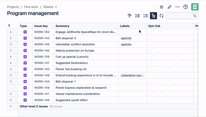 How to display epic name with epic link OR parent