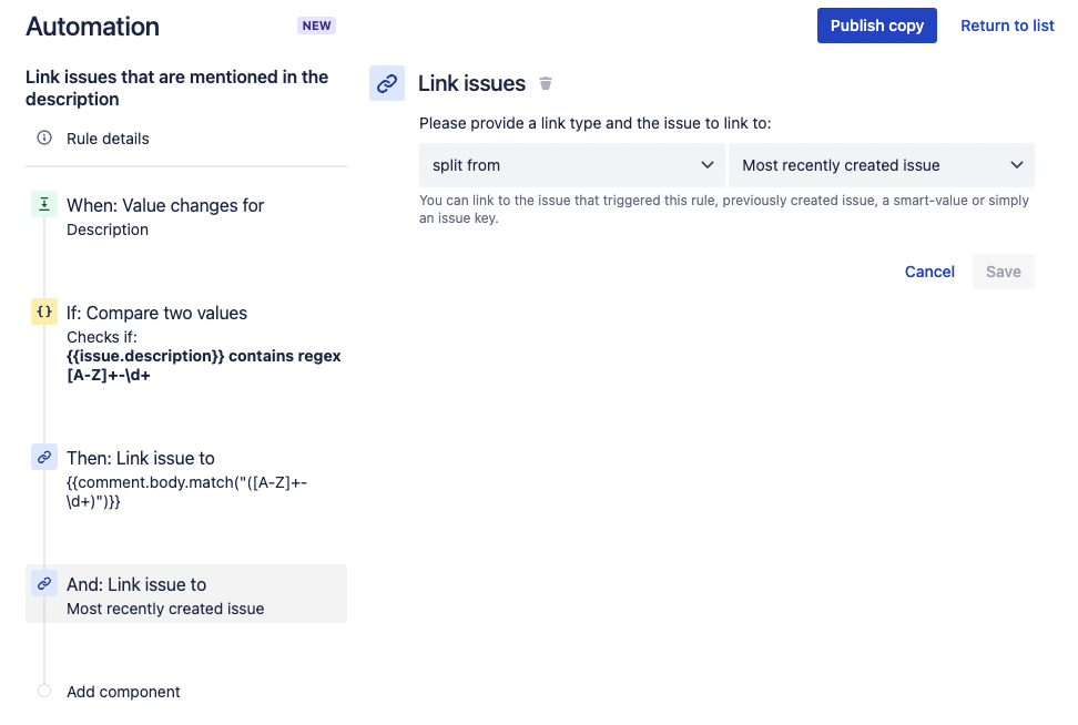 When Issue Is Mentioned in {{issue.description.bod...