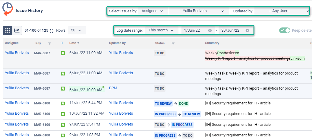 How to make a Change Log table for a Jira Cloud Pr...