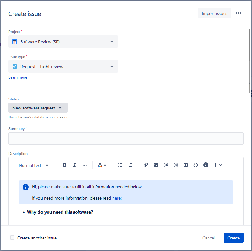 Solved: Is there a URL directly to the "Create Issue" pop-...