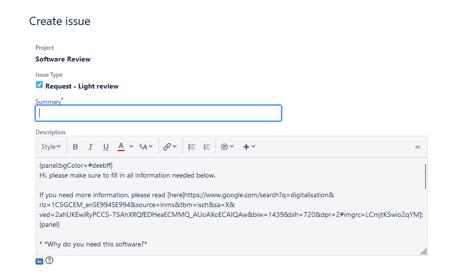 Solved: Is there a URL directly to the "Create Issue" pop-...