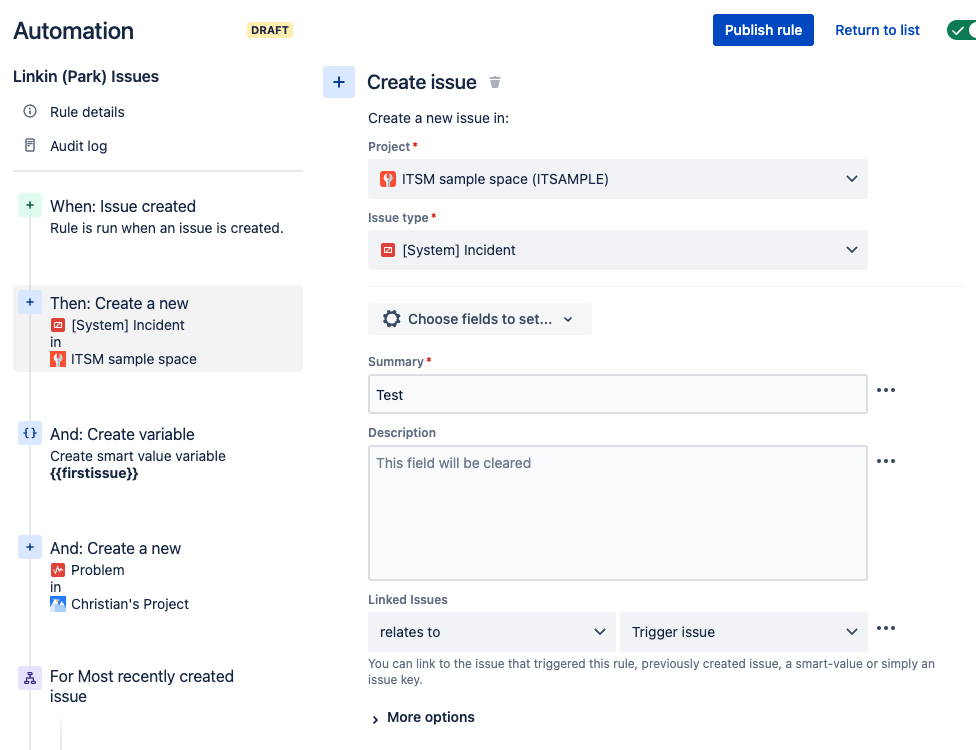 Link multiple issues together using Automation - Atlassian Community