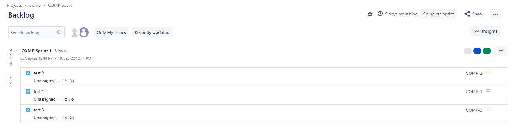 How to make the Company Managed backlog look like ...